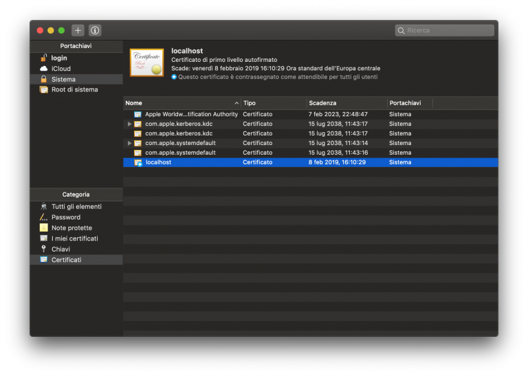 Come usare un certificato SSL in localhost - Mamp - Mac - Michele Criscuolo